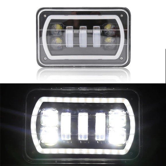 Other | 4 X 6 Halo Ring Full Led High Low Beam Rectangular Headlight ...